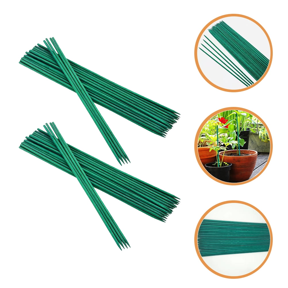 WHAMVOX 50 Pcs Garden Stakes Plant Supports for Outdoor Plants Green ...