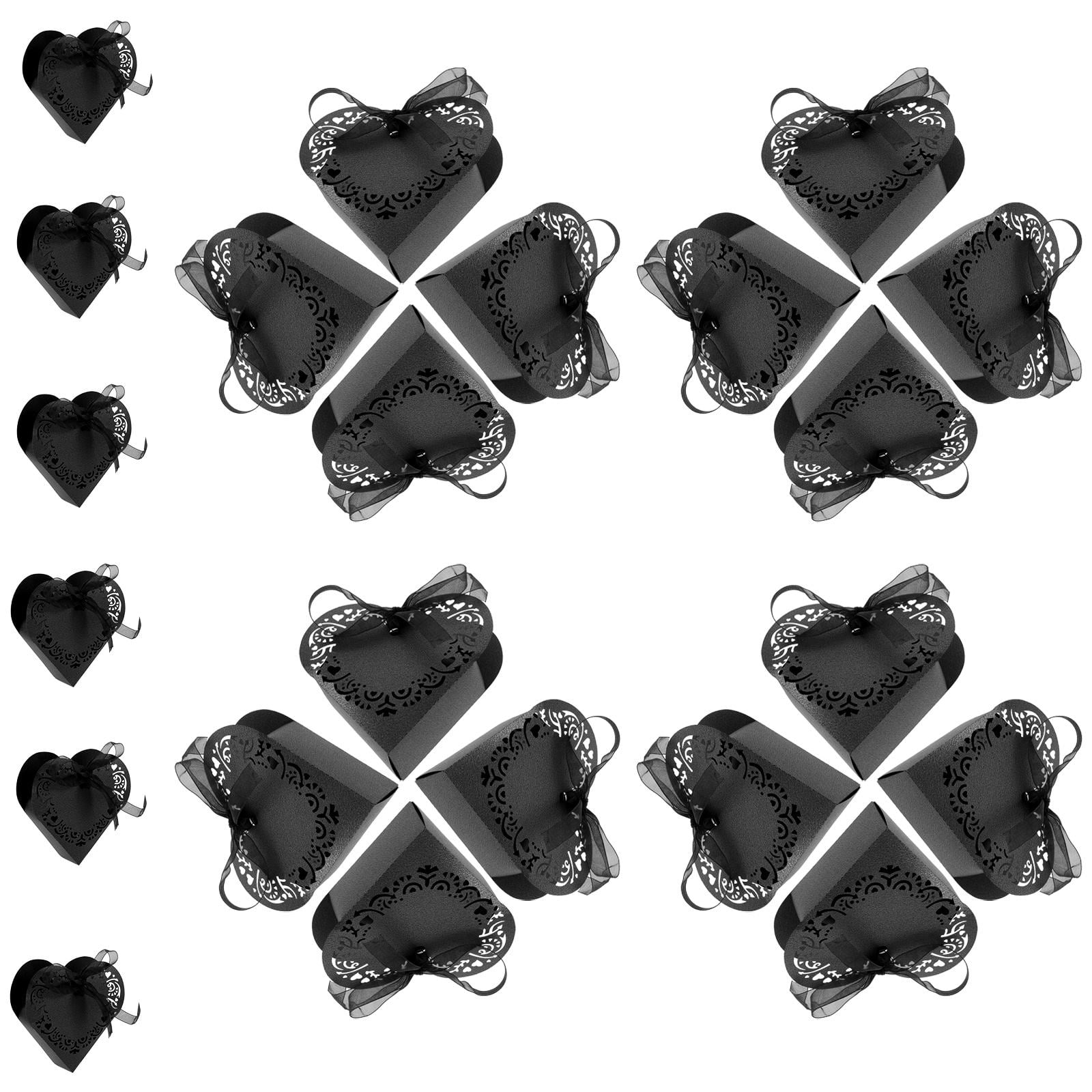 WHAMVOX 50 Pcs Love Heart Sweets Black Candy Boxes Hollow - Walmart.com