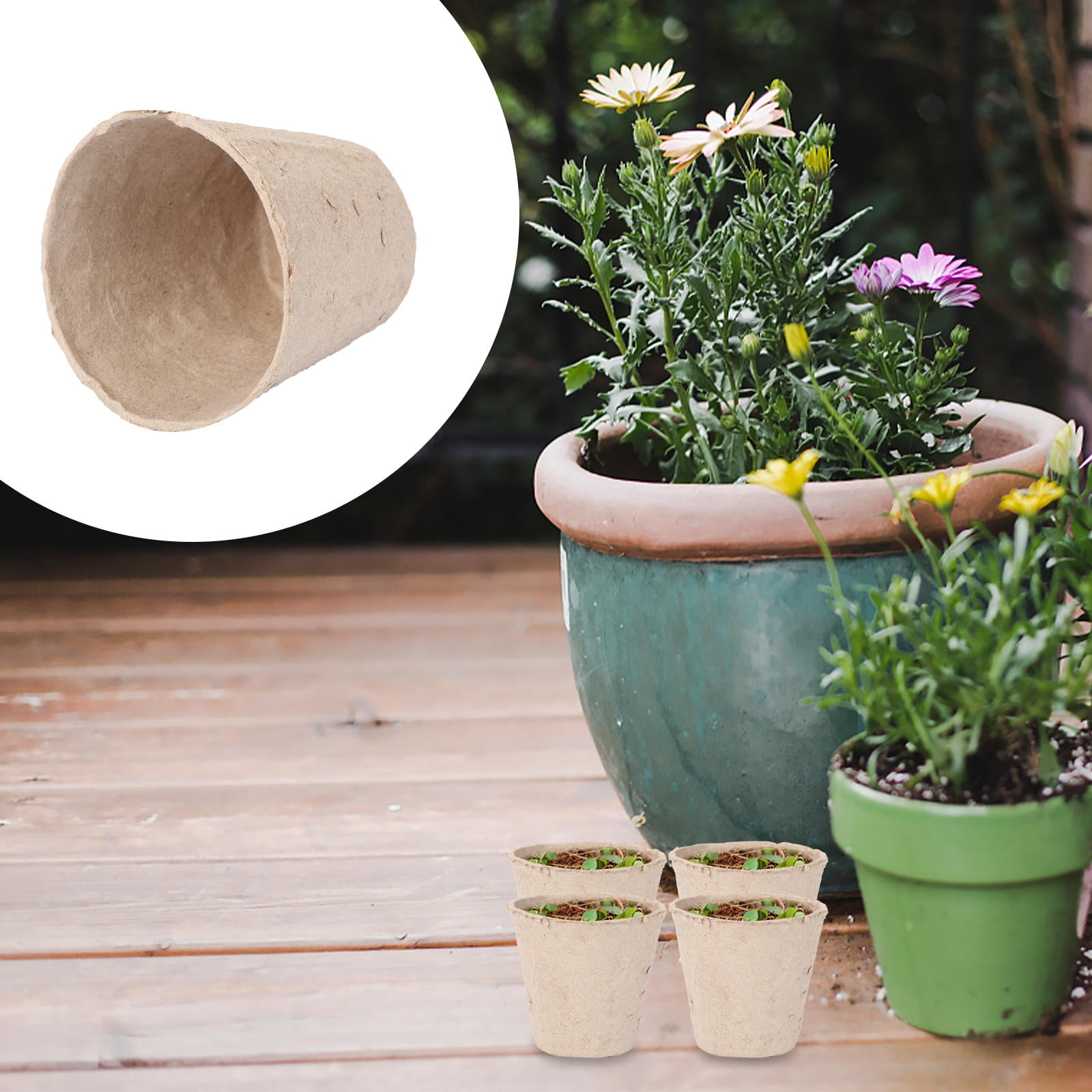 WHAMVOX 50 Pcs Paper Pulp Nursery Pot Seedling Pots Cultivation Cup ...