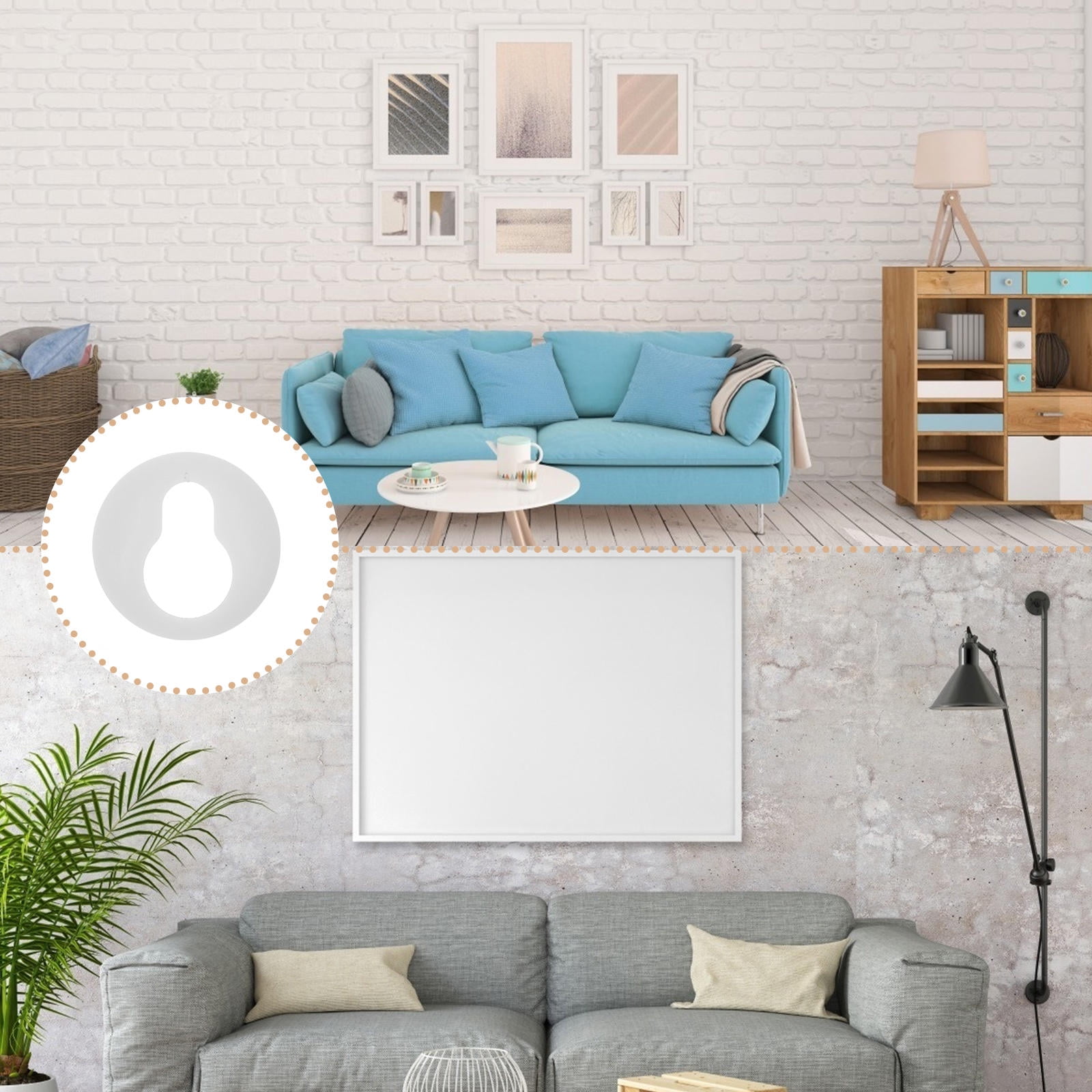 SEWCHICS Keyhole Hook Photo Frame Keyhole Hangers Simple Design 50Pcs 0 ...