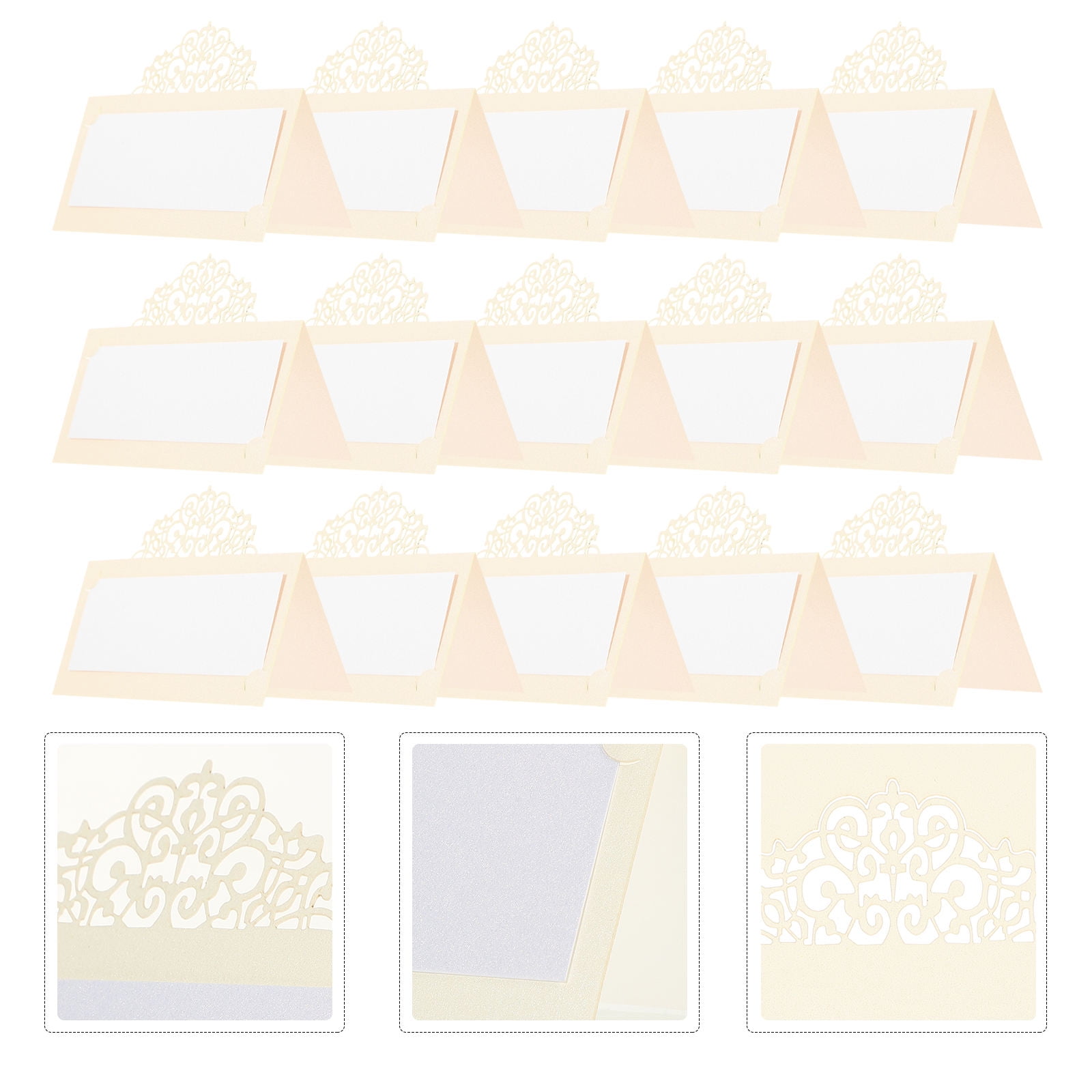 WHAMVOX 50 Pcs Place Card Holder Gold Wedding Table Signs Banquet ...