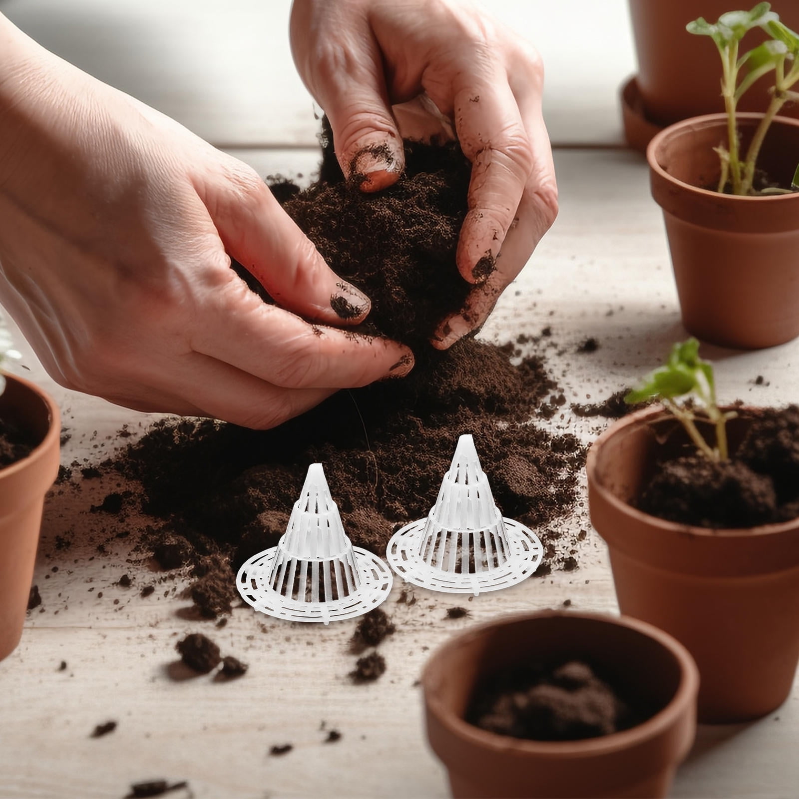 WHAMVOX 50 Pcs Pot Hole Mesh Screen Trough Planter Flowerpot Spacer ...