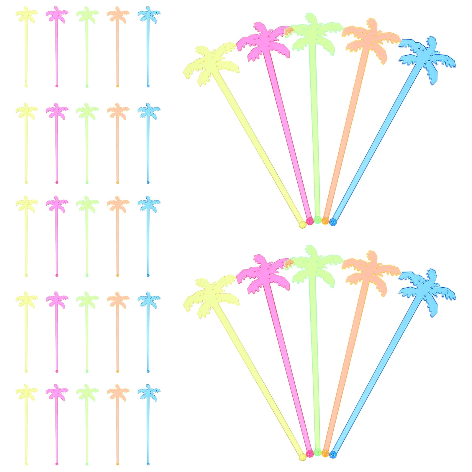 WHAMVOX 50 Pcs Swizzle Sticks, 7\ Plastic Cocktail Swizzle Sticks ...