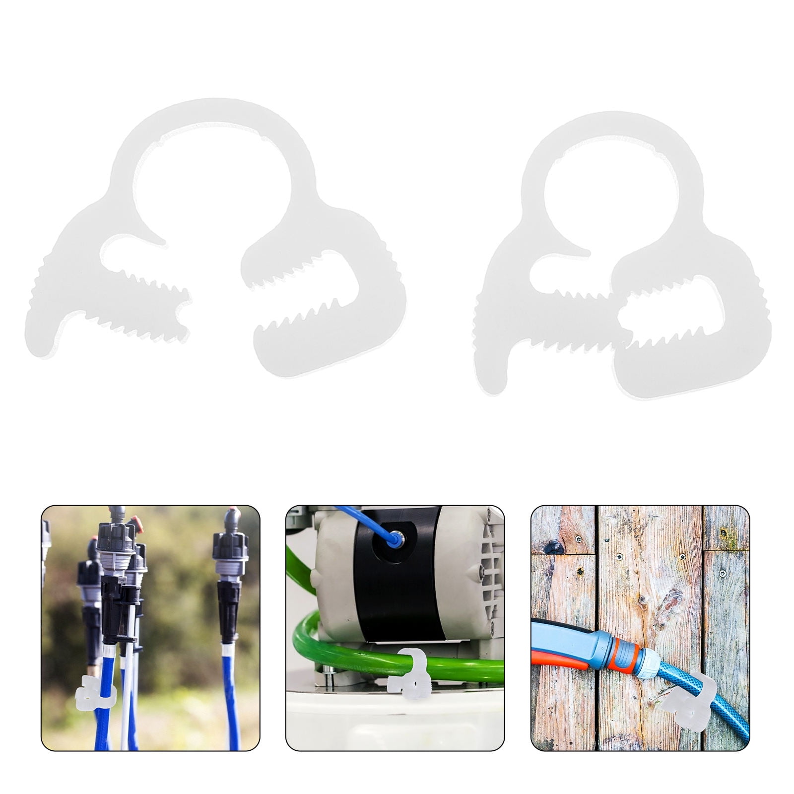WHAMVOX 50 Pcs Tube Clamp Plastic Hose Clip Fastener Clamps Pipe White ...