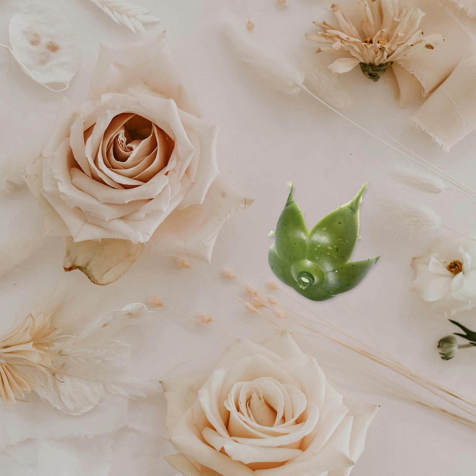 WHAMVOX 50 Pcs Wedding Simulation Torus DIY Rose Calyxes Fake Bride ...