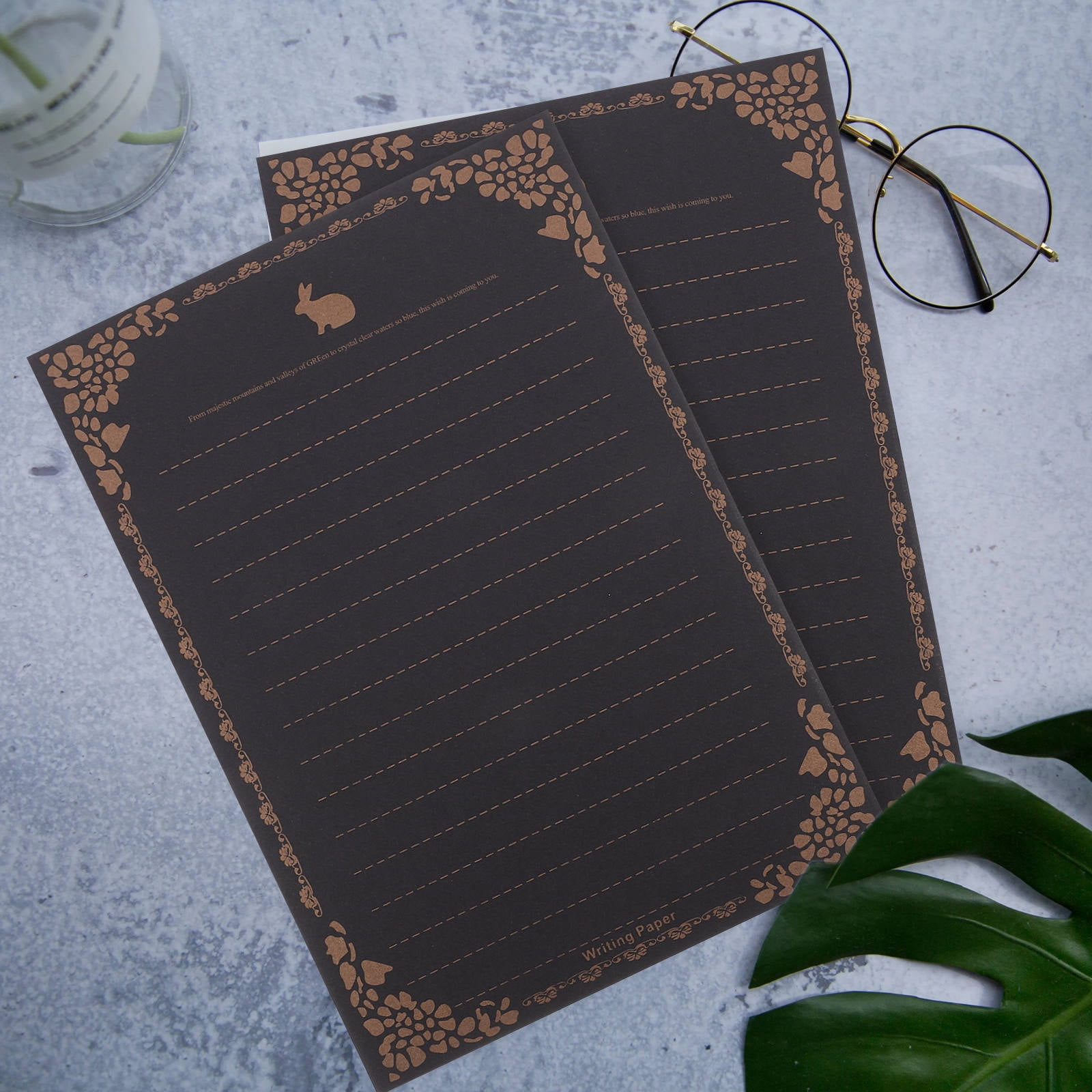 WHAMVOX 50 Sheets Writing Papers Simple Letter Papers Decorative Letter ...