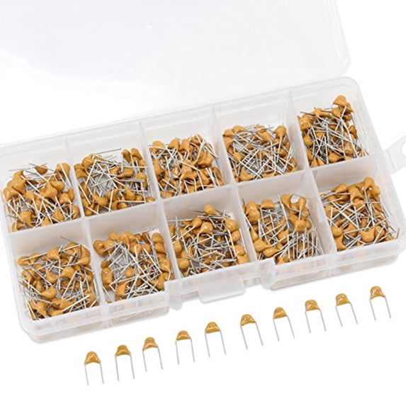 WHAMVOX 500 Pcs Capacitor Set Radial Electrical Values Assortment ...