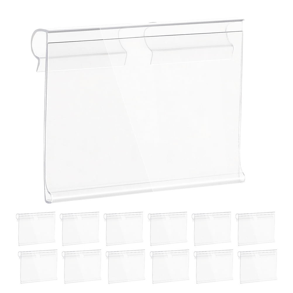 WHAMVOX 50PCS Label Holders Transparent PVC Label Holders Wire Shelf ...
