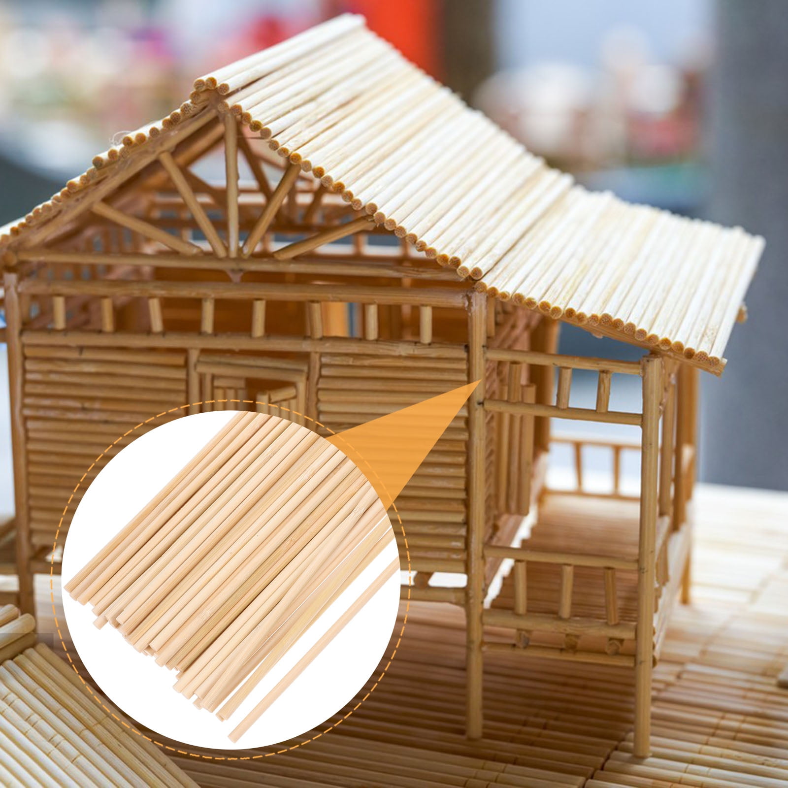 WHAMVOX 50 Pcs Craft Sticks Wood Sticks for Crafts Photo Props Model ...