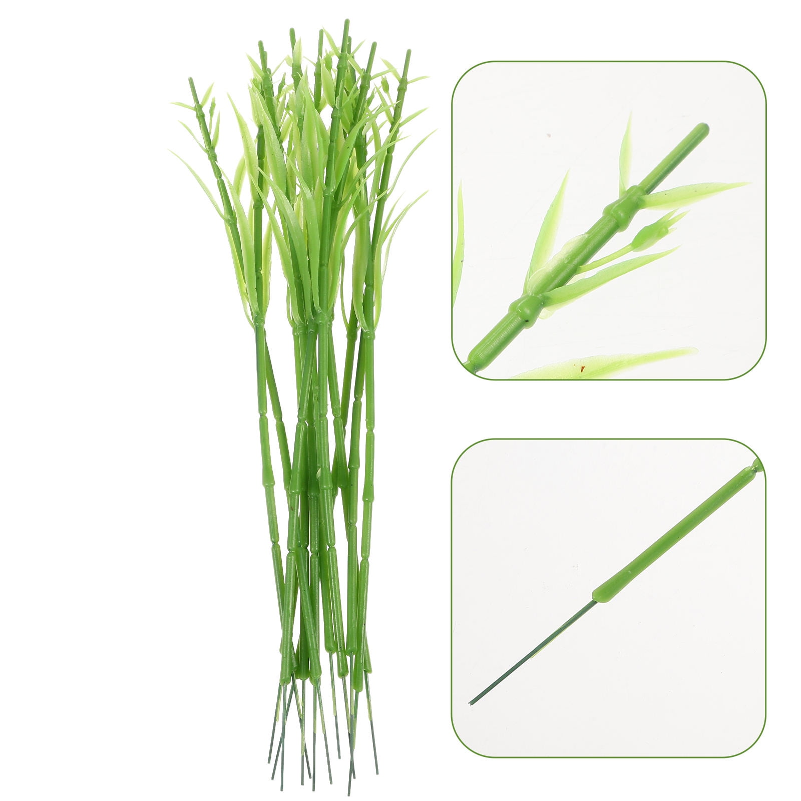 WHAMVOX 50Pcs Plastic Floral Stem with Leaves Artificial Stems Floral ...