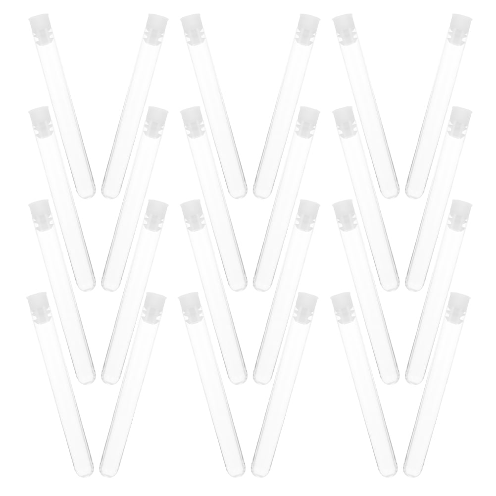 WHAMVOX 50Pcs Transparent Plastic Test Tubes with Lids for Laboratory ...