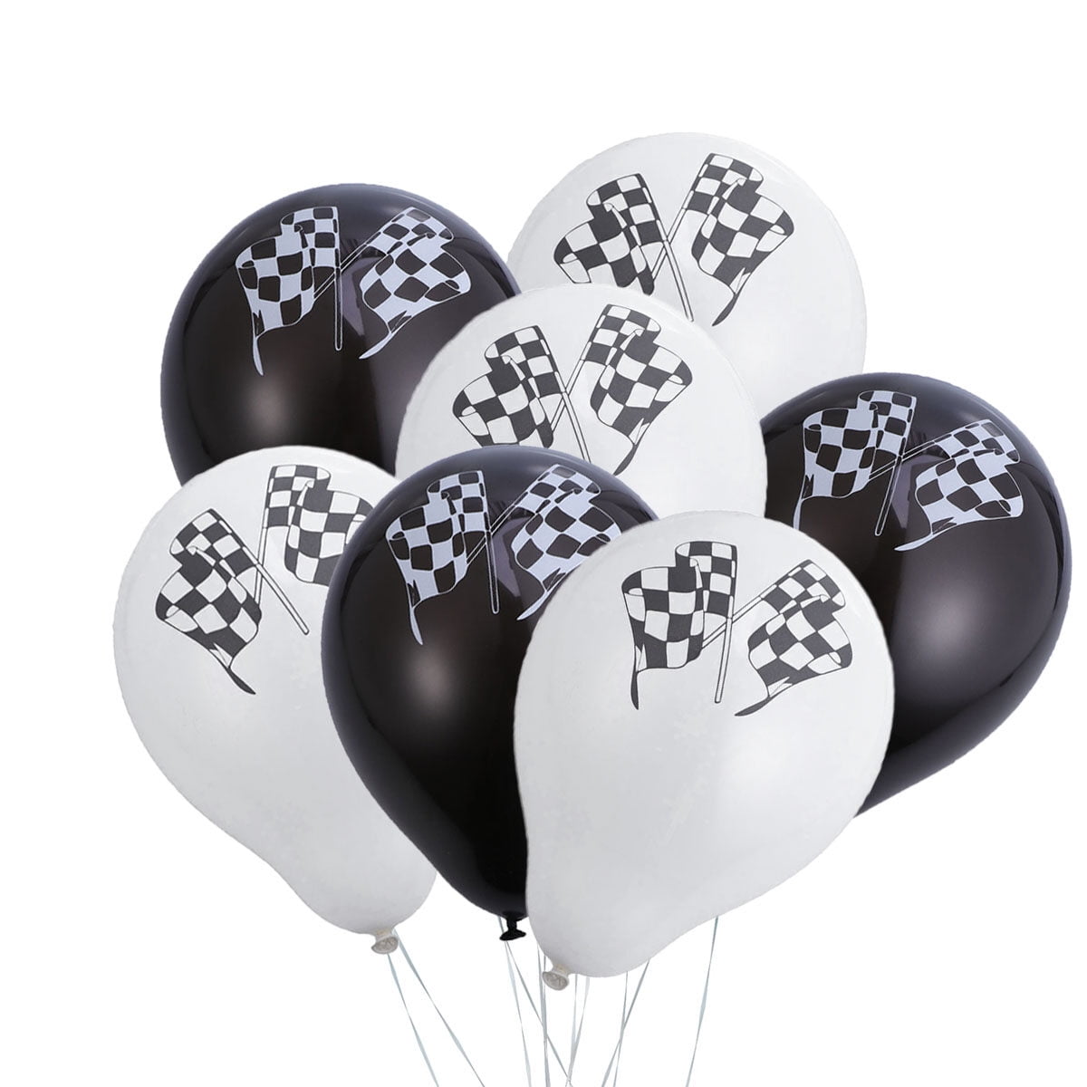 WHAMVOX 50pcs Black Checkered Racing Latex Balloons for Racing Car ...