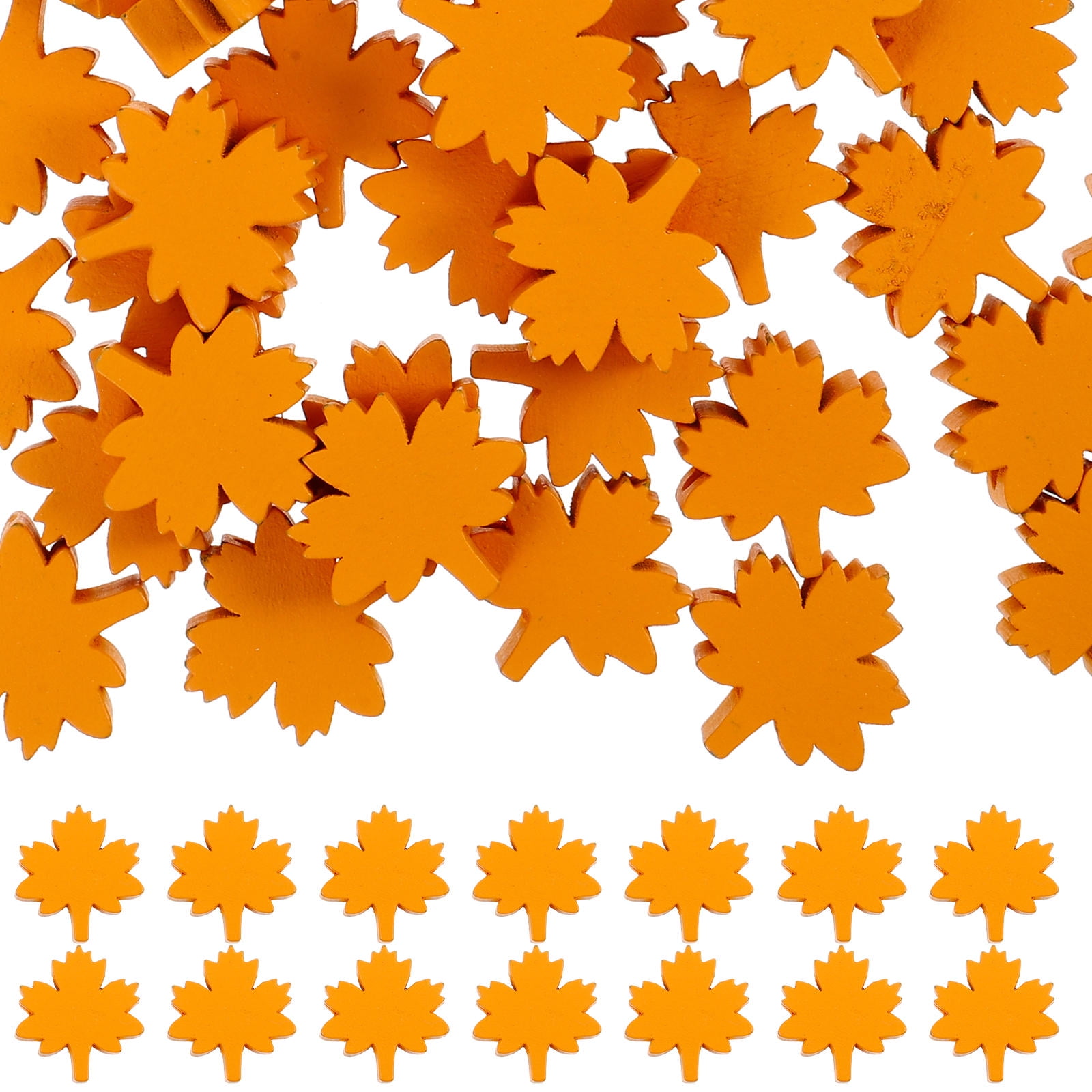WHAMVOX 50pcs Fall Maple Leaf Wooden Beads Craft Beads Fall Themed ...