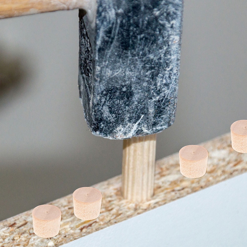 WHAMVOX 50pcs Light Brown Wooden Hole Plugs for Furniture Decor with ...