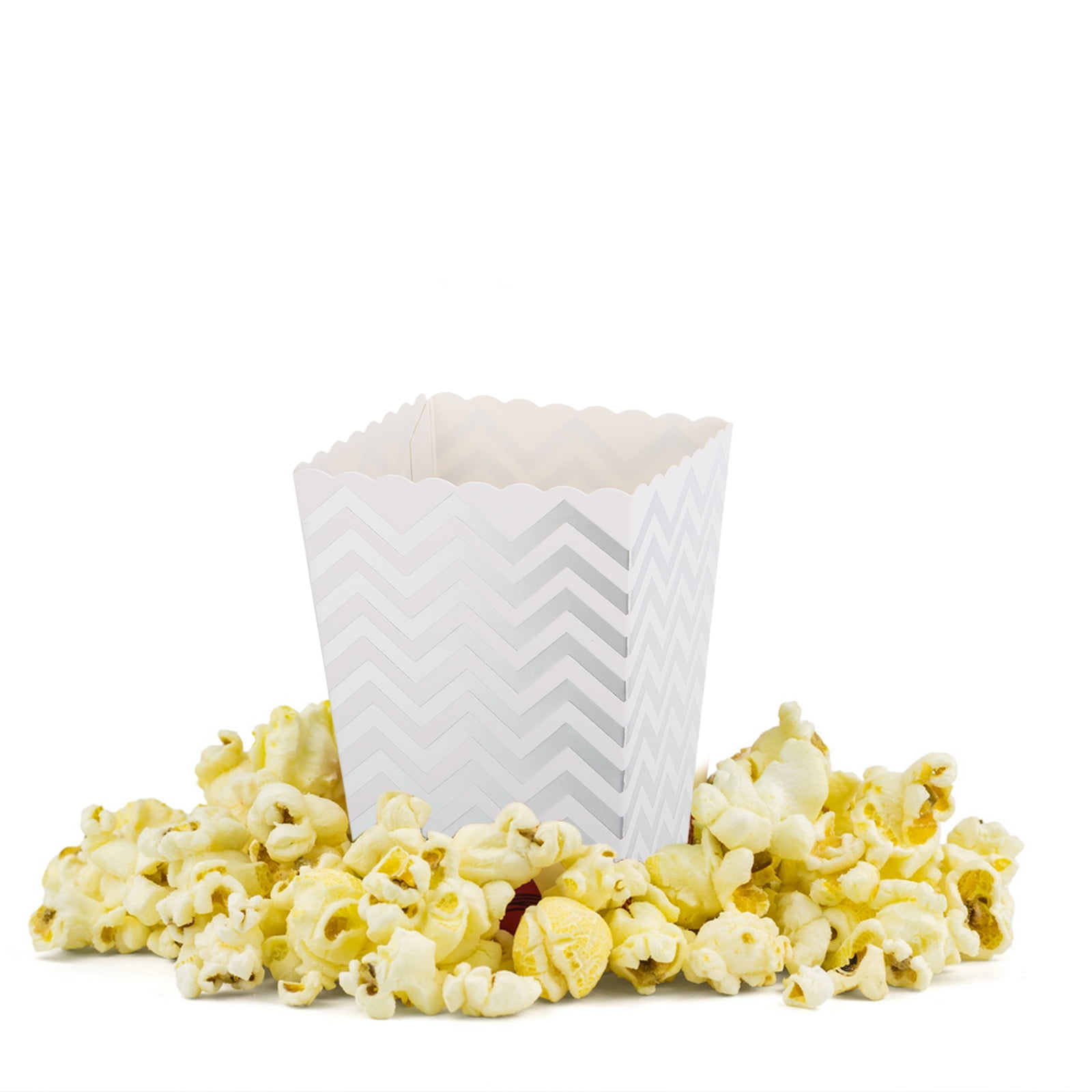 WHAMVOX 50pcs Silver Cardboard Popcorn Boxes for Party Favors and Candy ...
