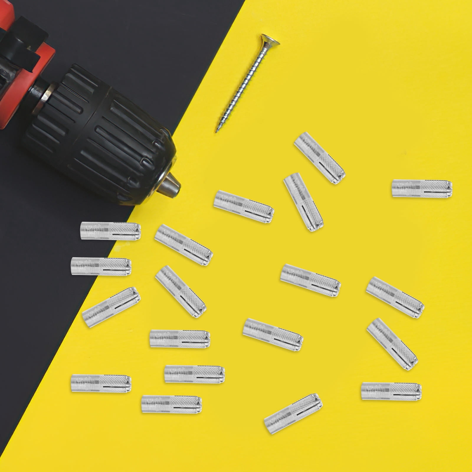WHAMVOX 50pcs Solid Concrete Knurled Drop In Anchors Expansion Bolts ...