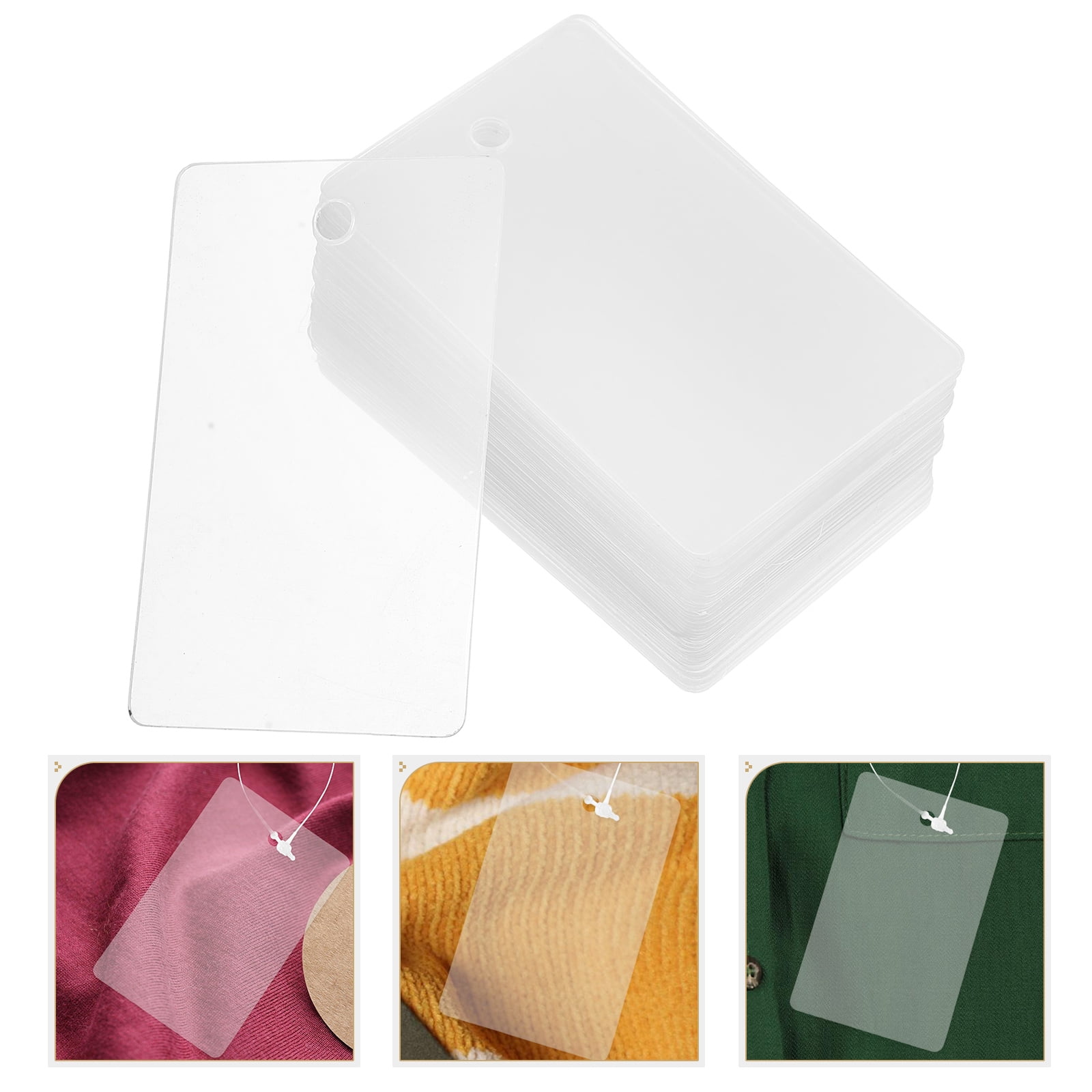 WHAMVOX 50pcs Transparent Pvc Blank Hang Tags For Retail Tags For ...