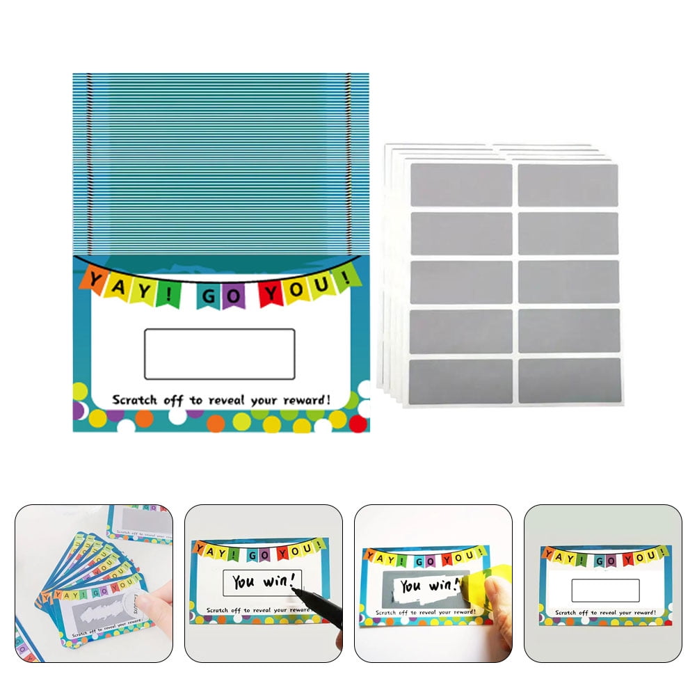 WHAMVOX 50sheets Create Your Own Scratch Off Cards Blank Cards for DIY ...