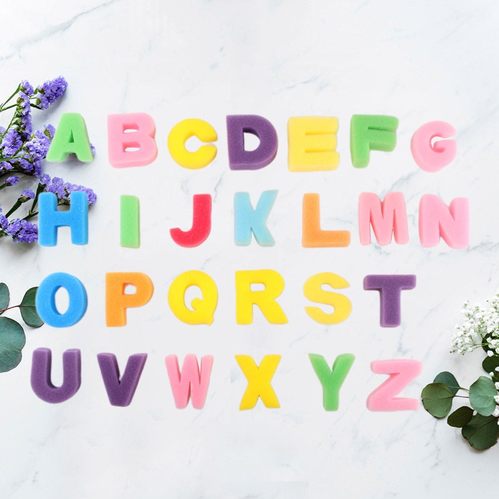 WHAMVOX 52 Pcs Alphabet Sponge Stamp Kids Craft Sponges Set Child ...