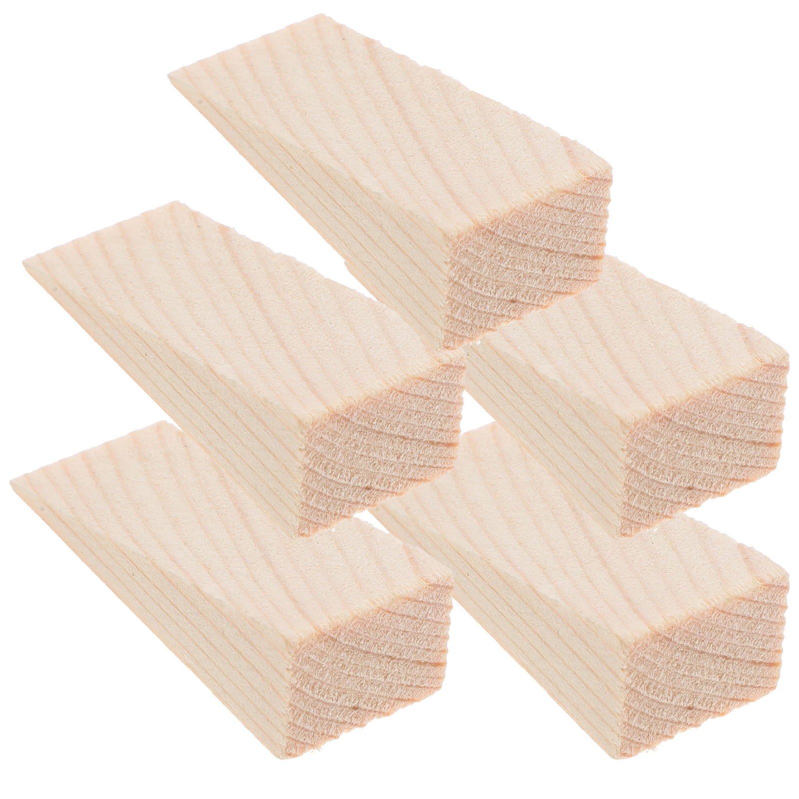 WHAMVOX 5Pcs Sturdy Wooden Door Stopper Practical Triangular Wedges ...