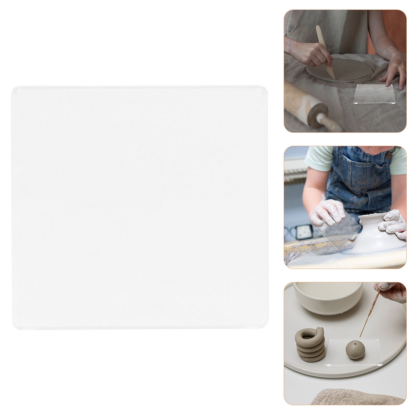 WHAMVOX 5pcs Clay Pottery Sculpture Plates Acrylic Workbench Pressure ...