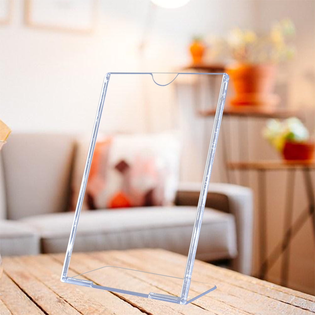 WHAMVOX 5pcs L Shape Slanted Sign Holders Desktop Photo Paper Menu ...