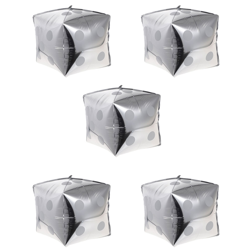 WHAMVOX 5pcs Party Dice Balloon Festival Aluminum Foil Cube Dice ...