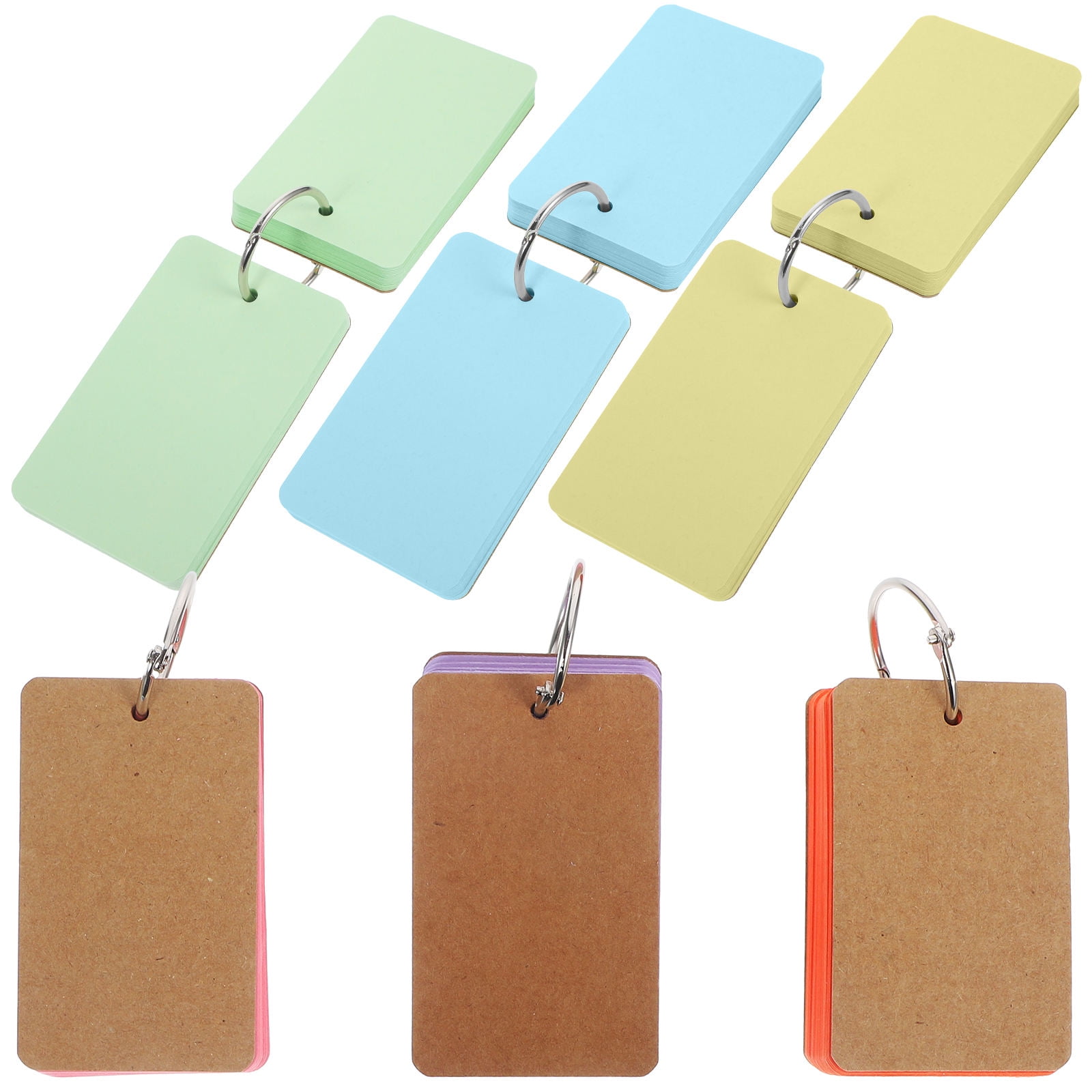 WHAMVOX 6 Books Paper Cards DIY Blank Note Cards Memo Card Studying ...