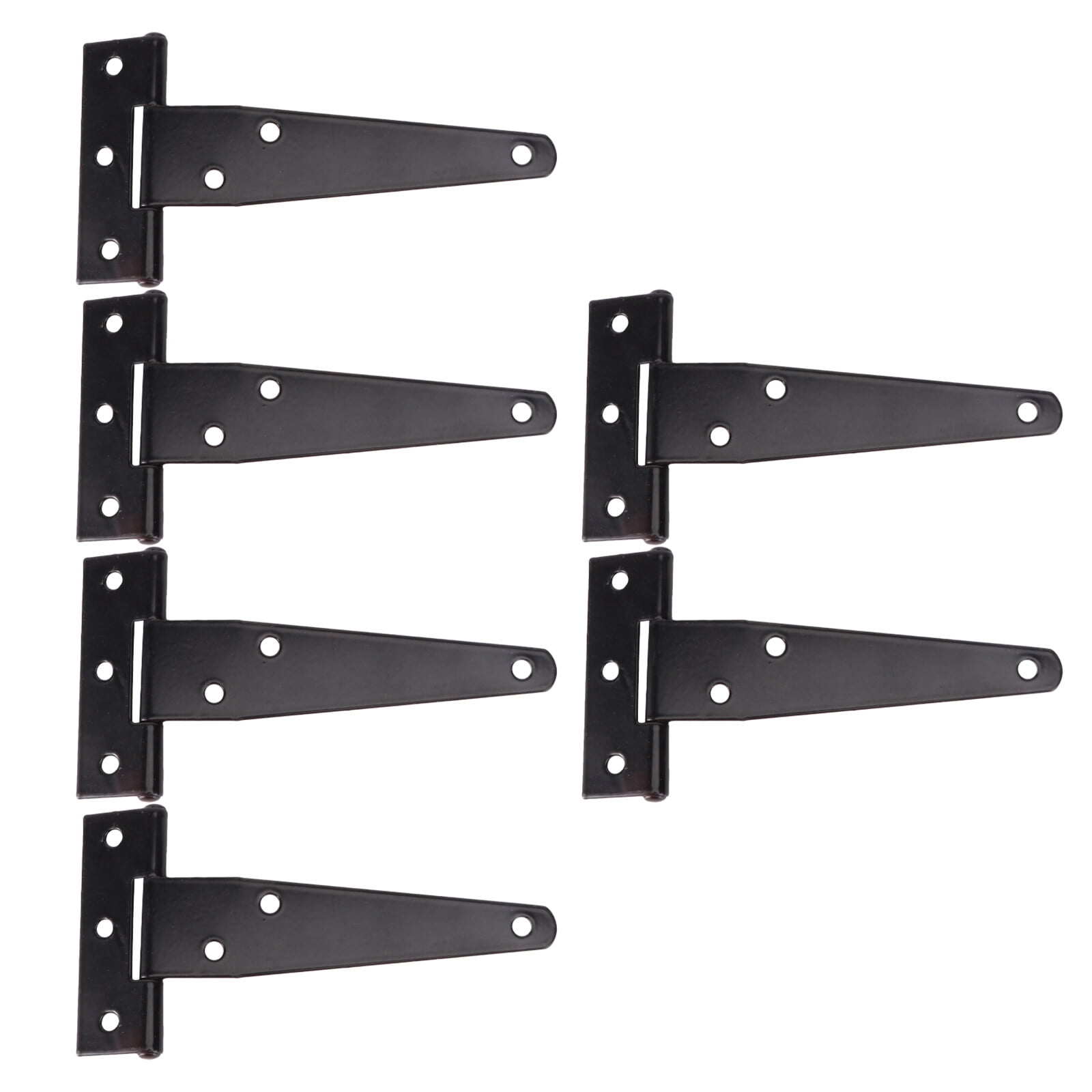 WHAMVOX 6-Pack Heavy Duty T-Hinge Door Gate Strap Hinges Black for ...