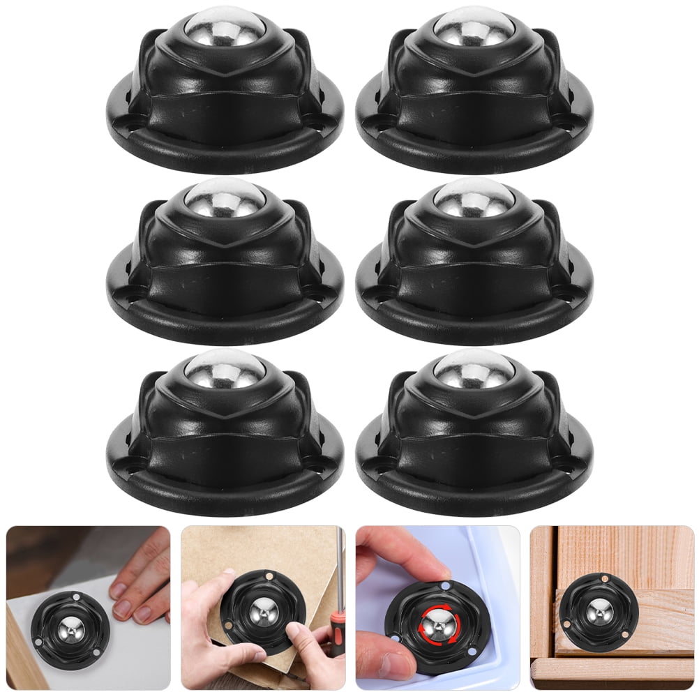 WHAMVOX 6 Pcs Adhesive Universal Wheel Casters Appliance Dolly Black ...