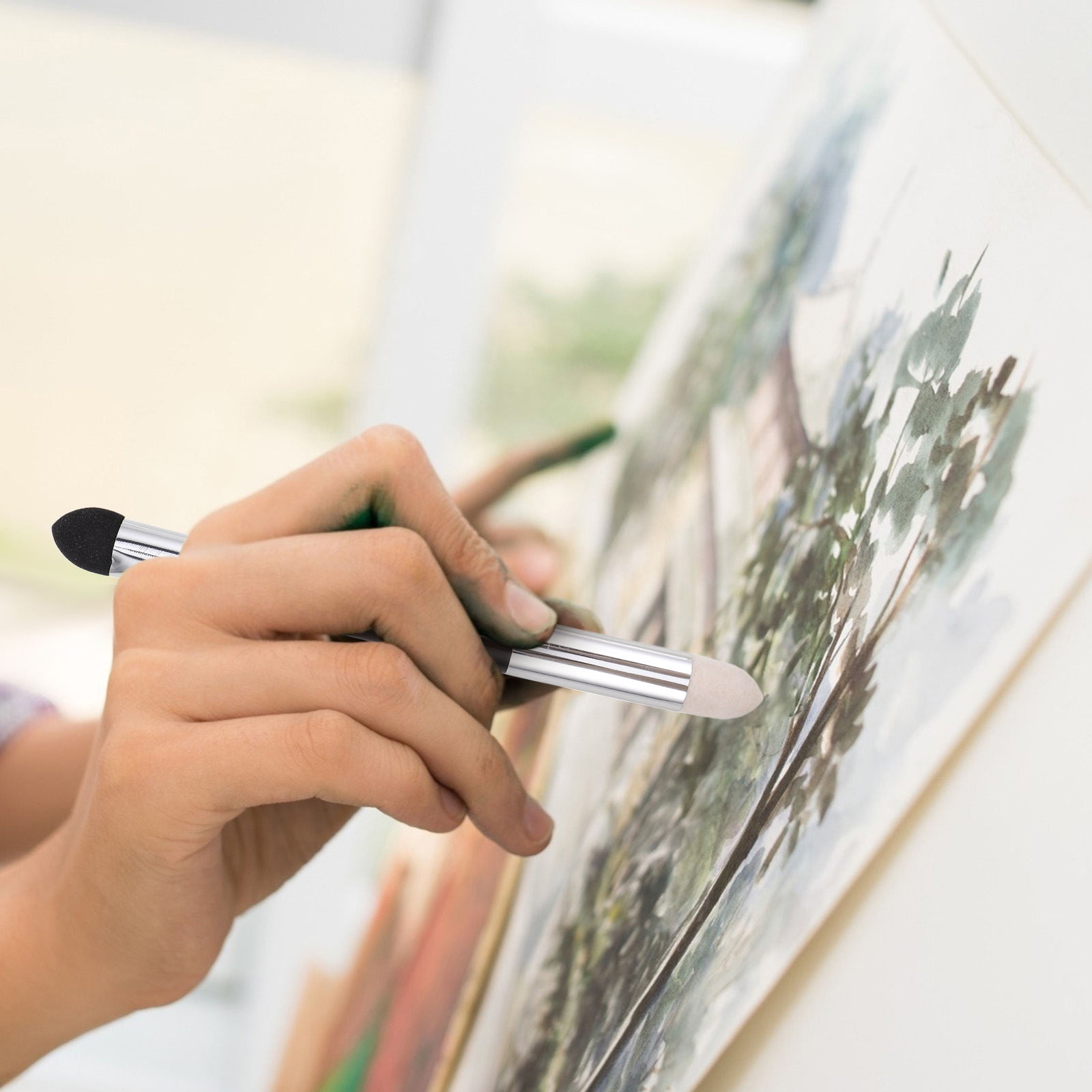 WHAMVOX 6 Pcs Blending Sponge Pen Double Headed Rubbing Sponge Brush ...