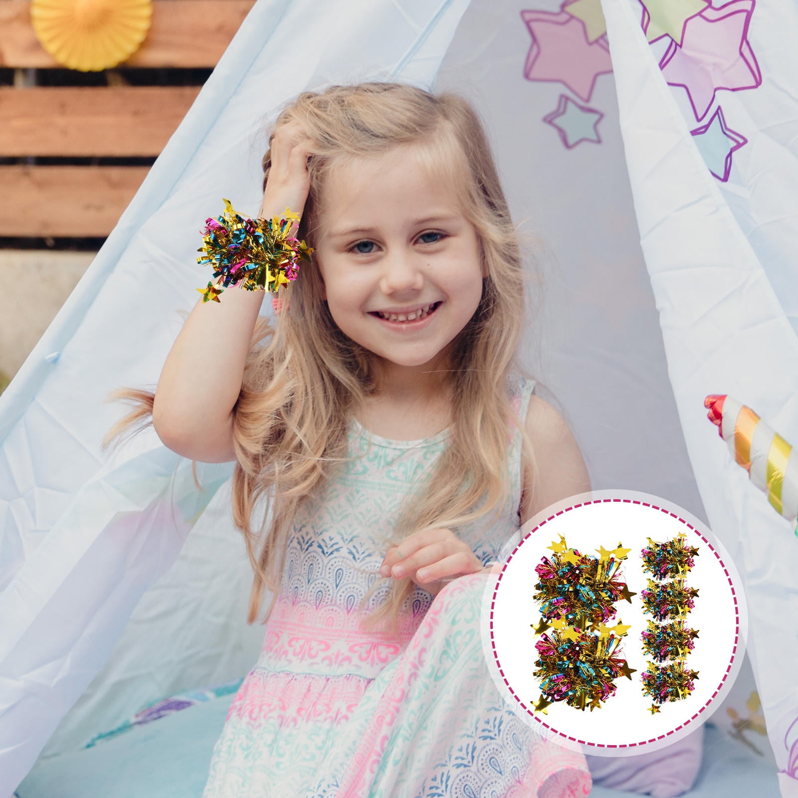 WHAMVOX 6 Pcs Cheerleaders Dance Pom Cheerleading Props Pompoms Child ...