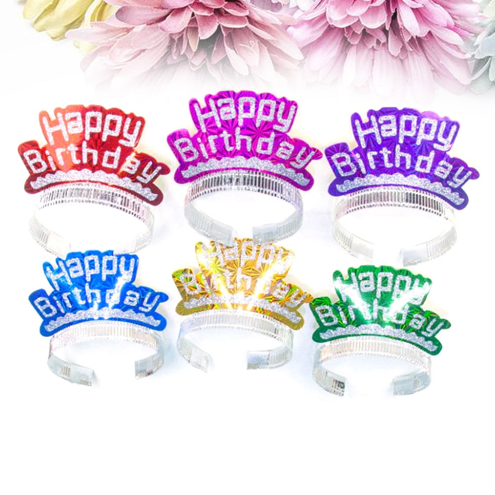 WHAMVOX 6 Pcs Children's Crown Hat Happy Birthday Crowns Colored ...
