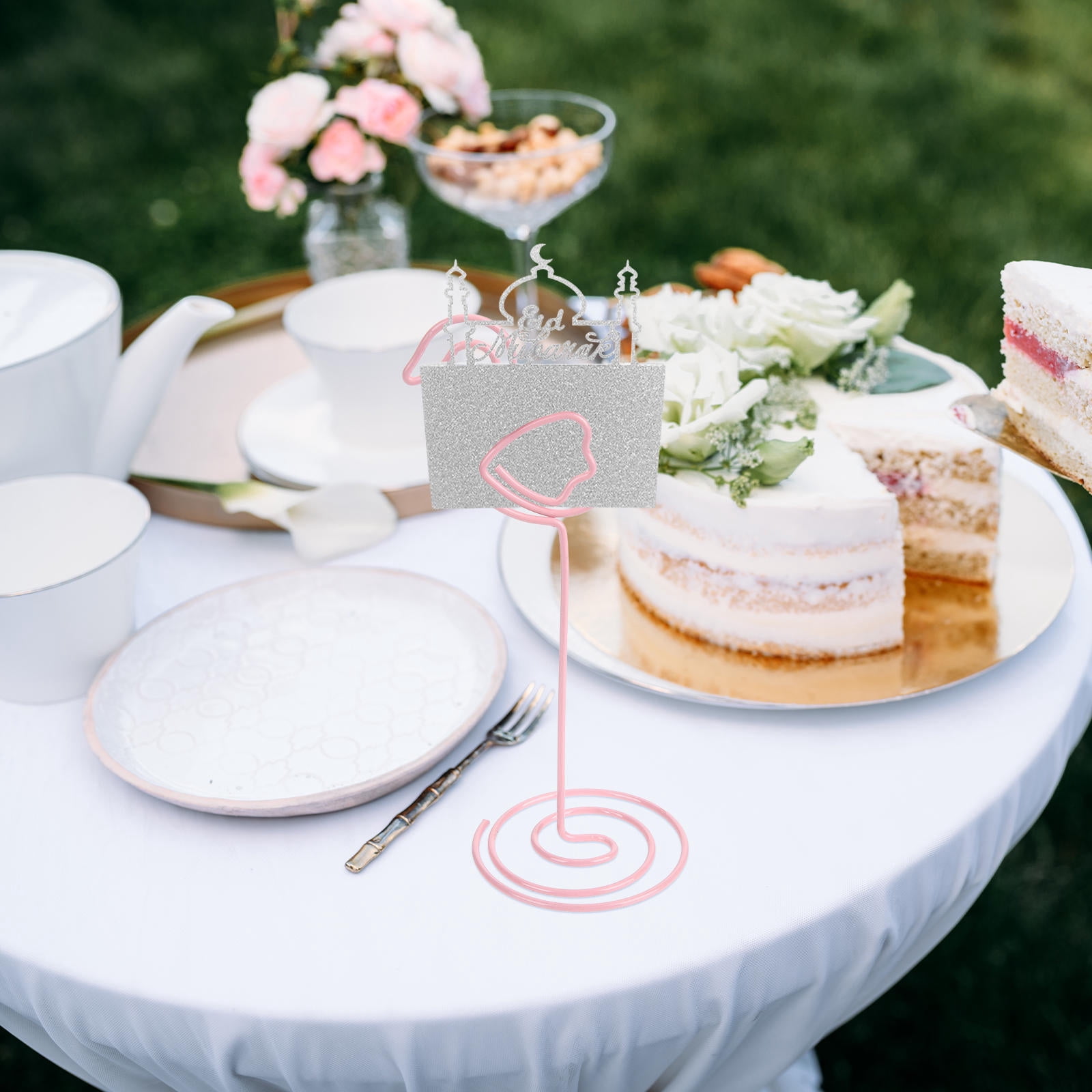 WHAMVOX 6 Pcs Decorations Wedding Holder Metal Message Table Number ...