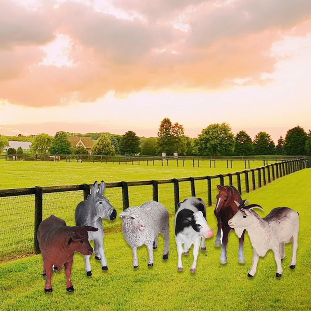 WHAMVOX 6 Pcs Farm Animal Models Simulation Toys Color Cognizance Child ...