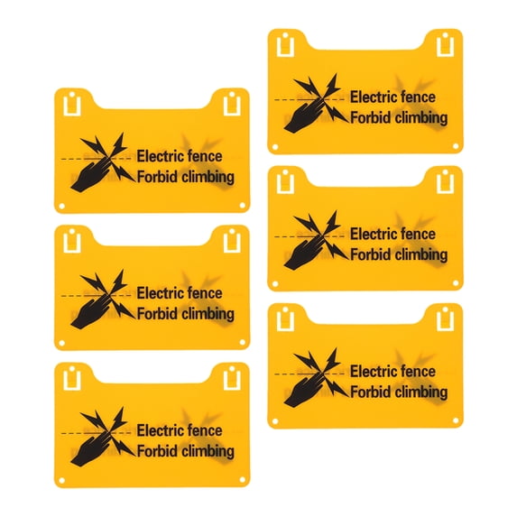 WHAMVOX 6 Pcs Farm Safety Signs Electric Fence Warning Labels Yellow ...