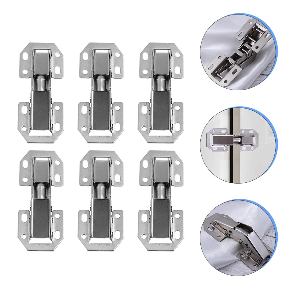 DECORNIJIA Cupboard Door Hinges Cold Rolled Steel 6Pcs 4.13X1.69X0.98In ...