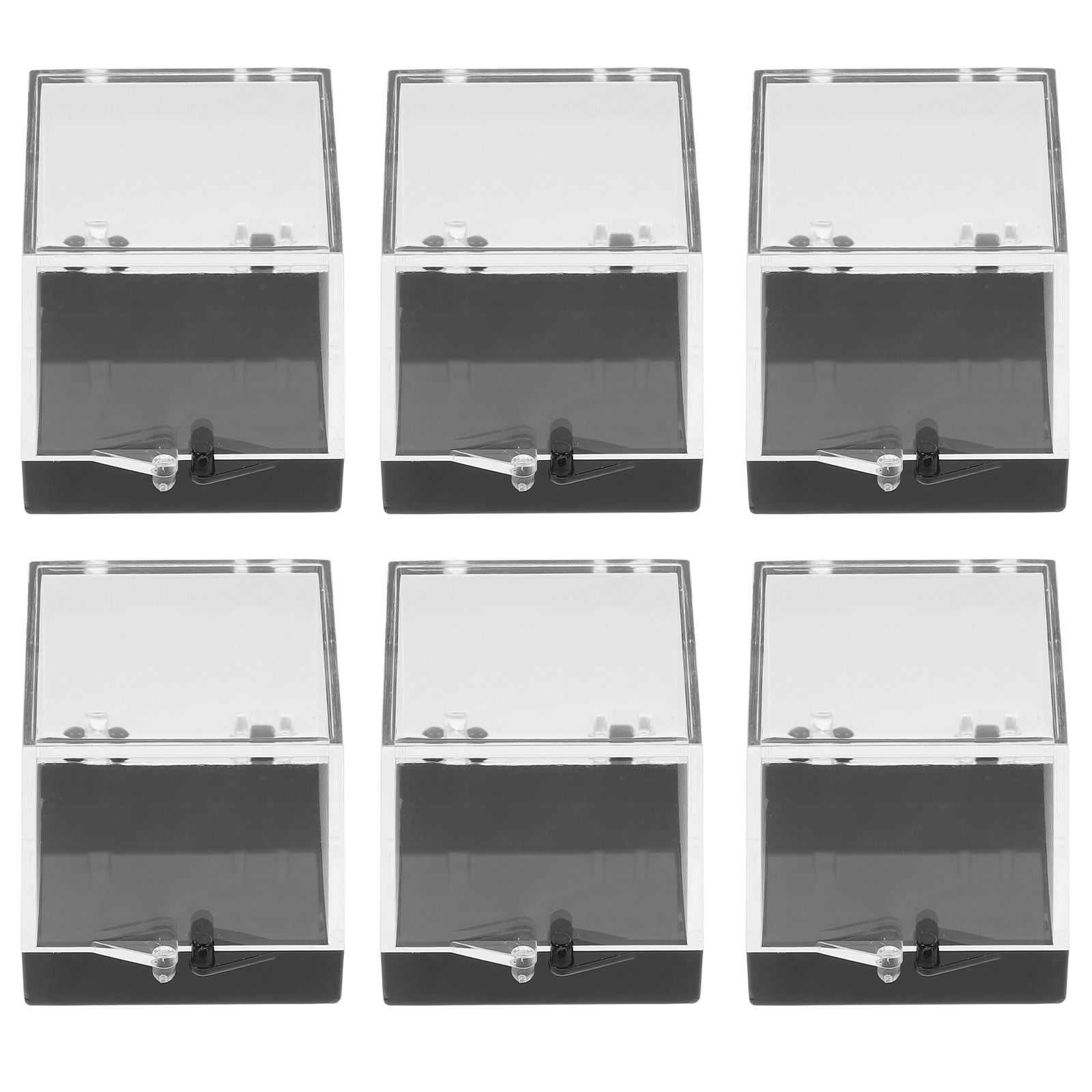 WHAMVOX 6 Pcs Rock Display Case Transparent Mineral Showcase Specimen ...