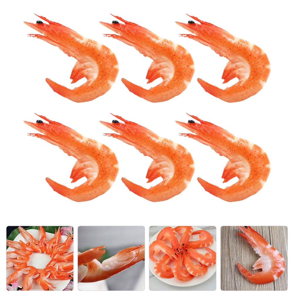 WHAMVOX 6 Pcs Simulation Lobster Model Photo Prop Realistic Shrimp ...