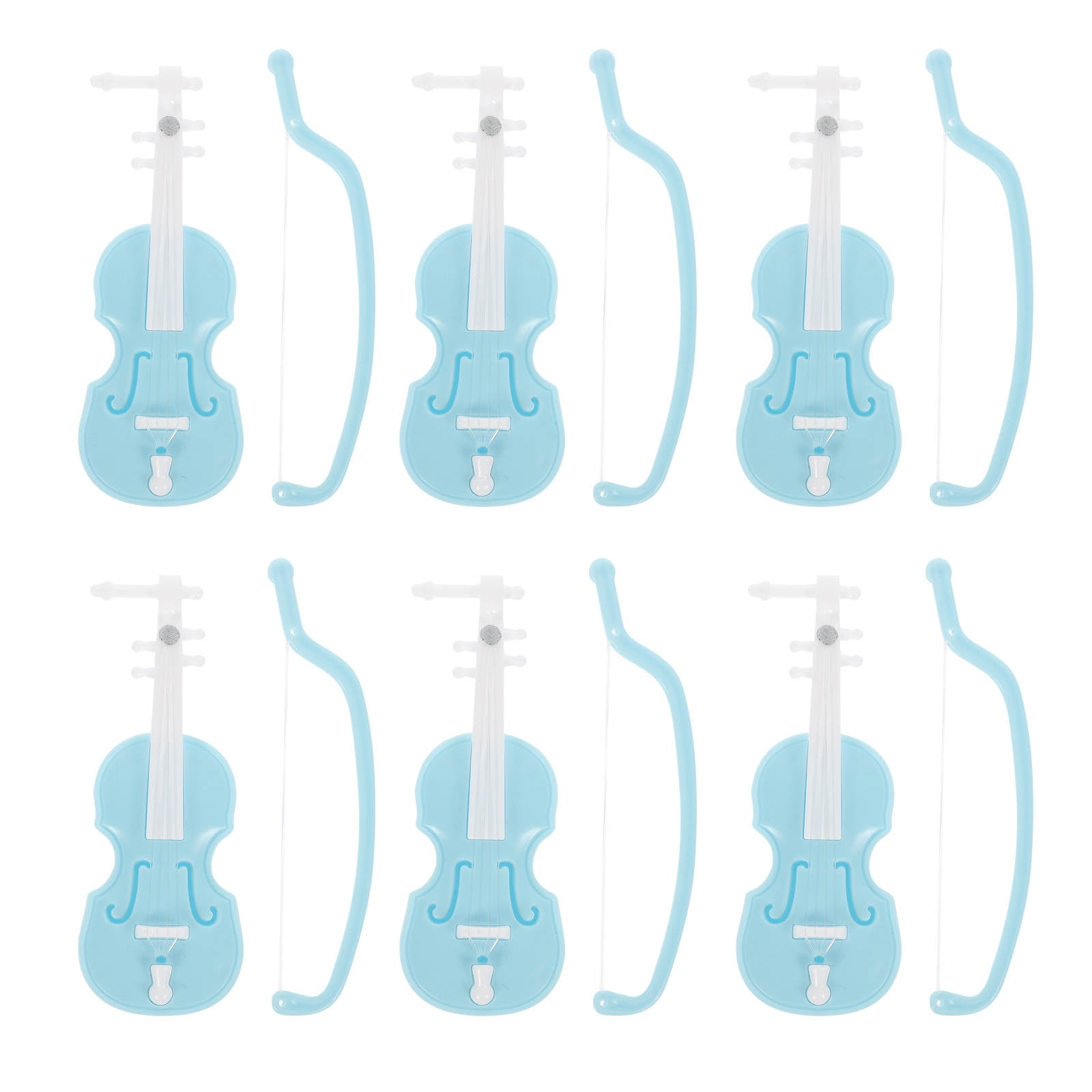 SEWCHICS Violin Desk Decor Sky-Blue For Music Lovers 6Pcs 3.15X1.18X0 ...