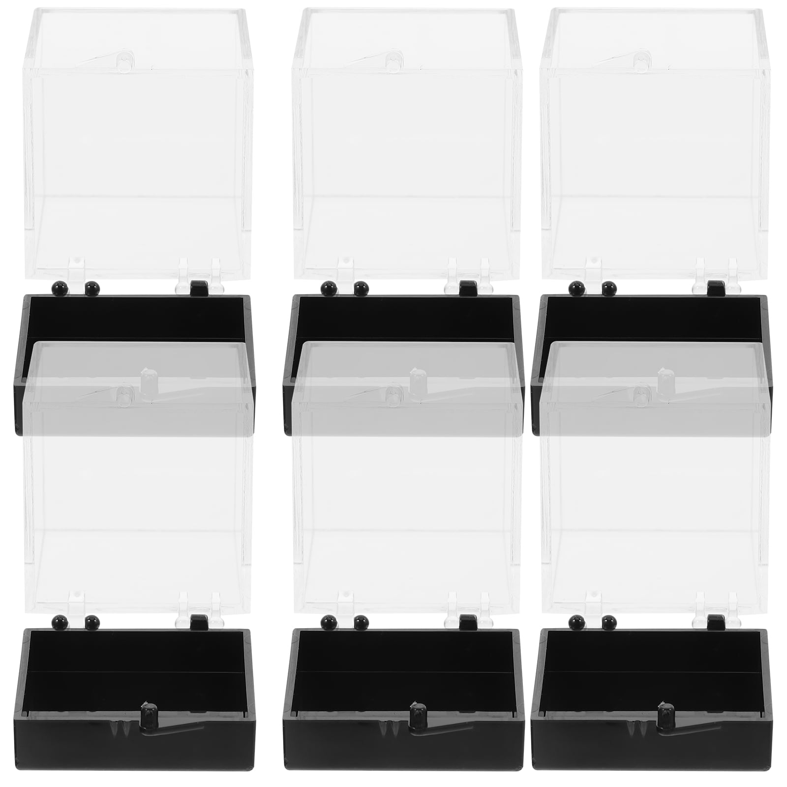 WHAMVOX 6 Pcs Specimen Display Box Transparent Mineral Showcase Storage ...