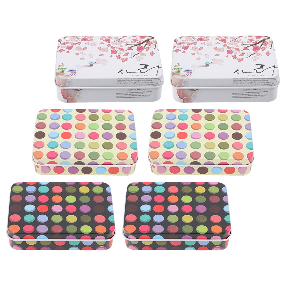 WHAMVOX 6 Pcs Tea Container Empty Metal Tins Storage Boxes with Lids ...