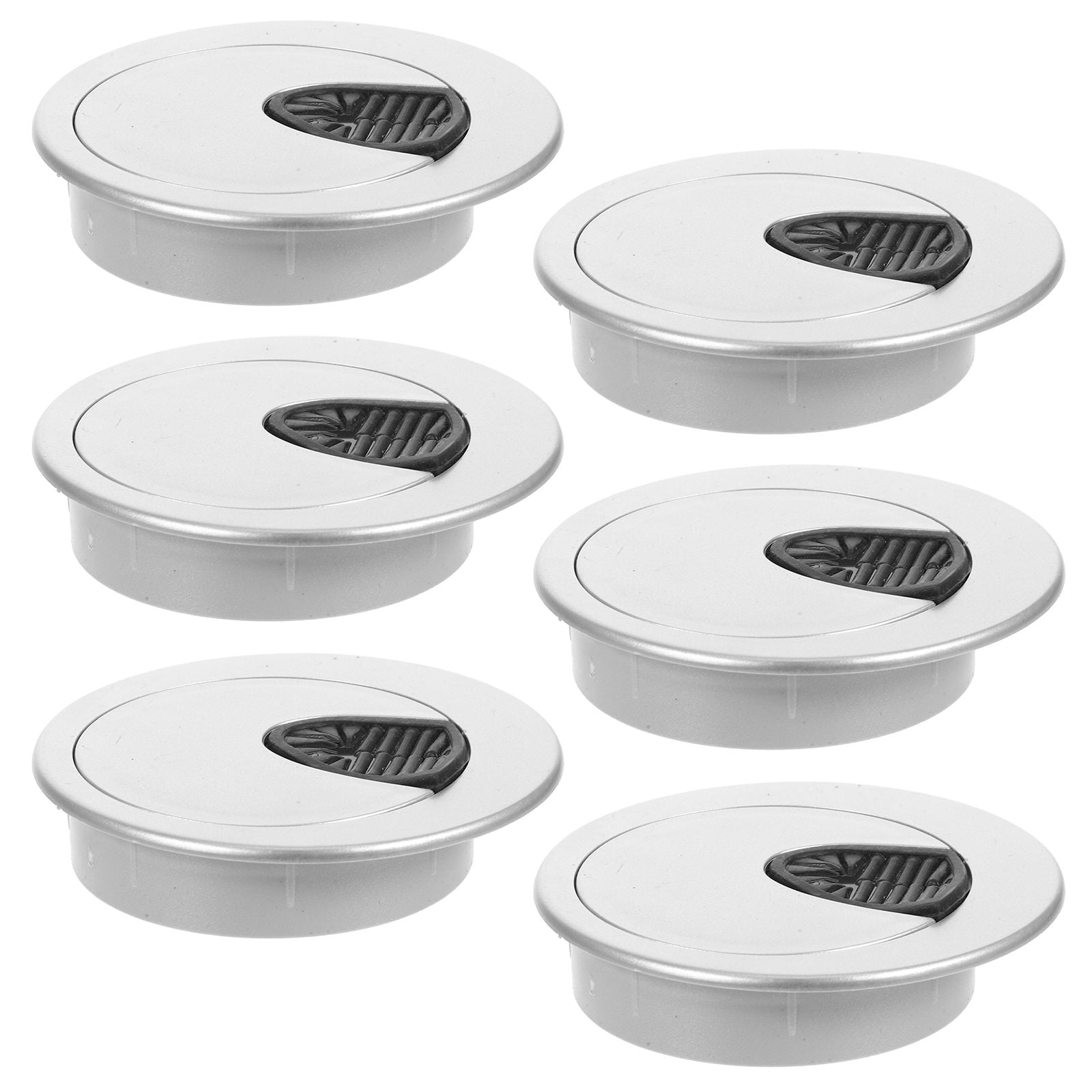 WHAMVOX 6 Pcs Wiring Hole Cover Countertop under Desk Cable Silver ...