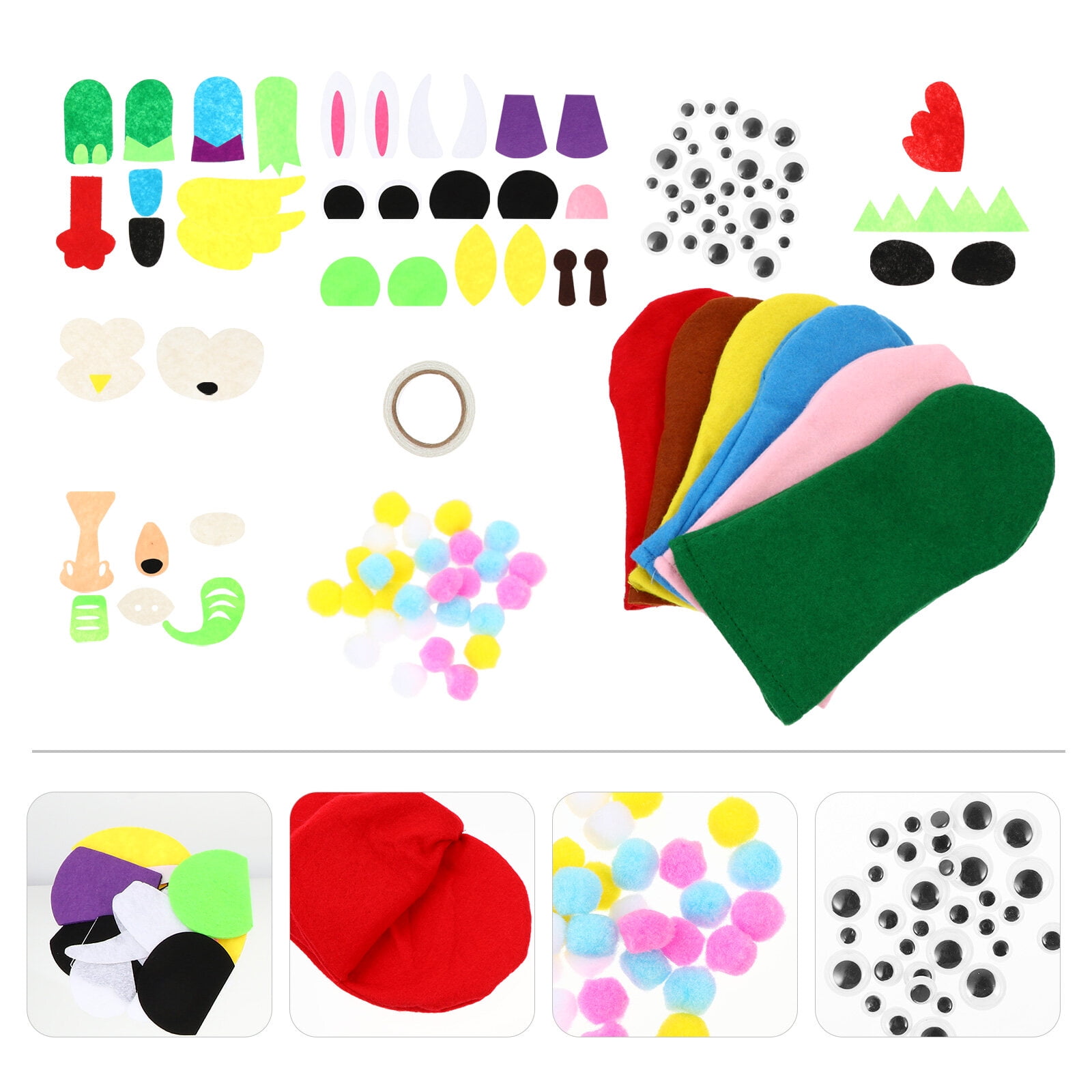 WHAMVOX 6 Sets Hand Puppet Kit Titeres Children's Role Play Material ...