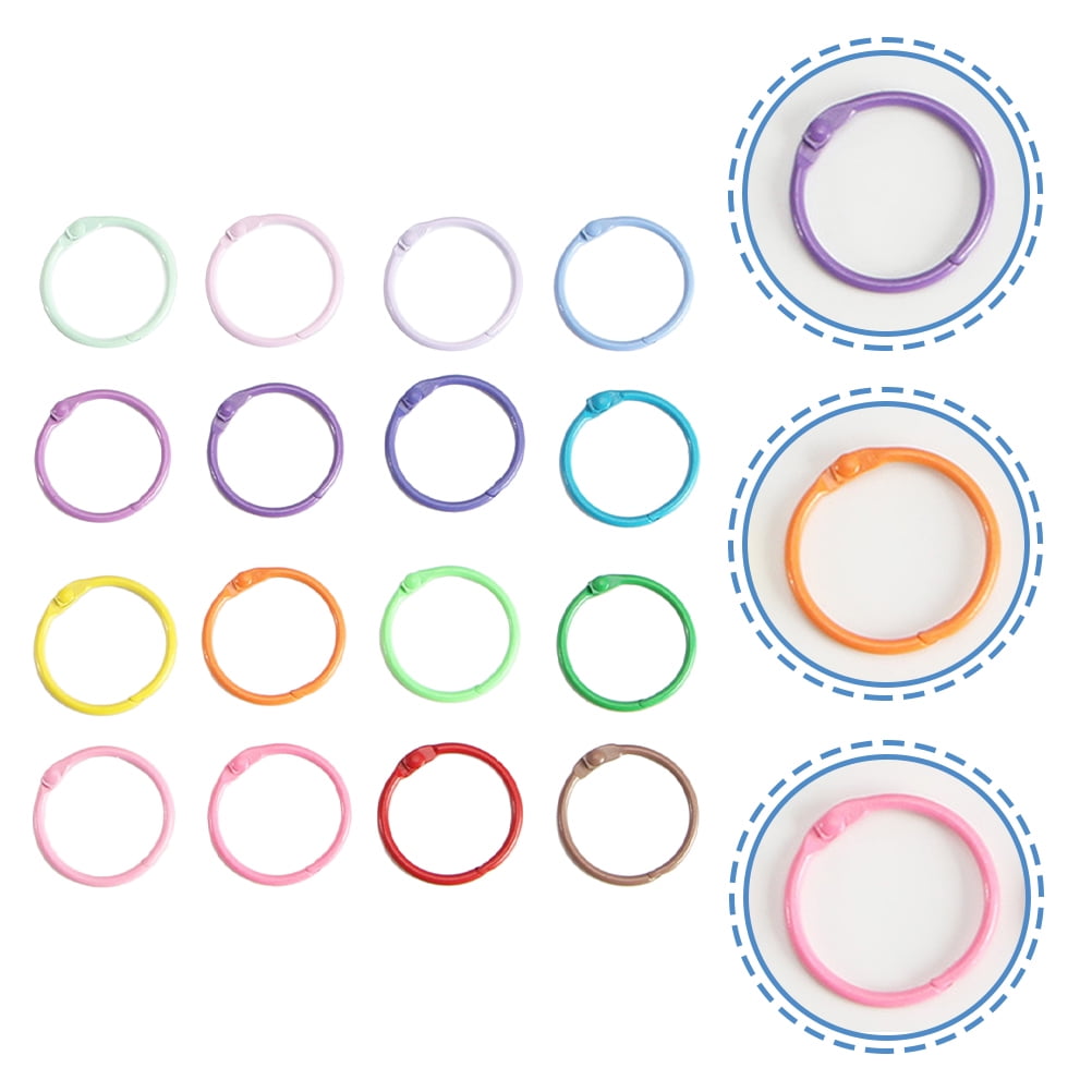 WHAMVOX 60 Pcs Accessory Colorful Flat Key Rings Binder Keychain ...