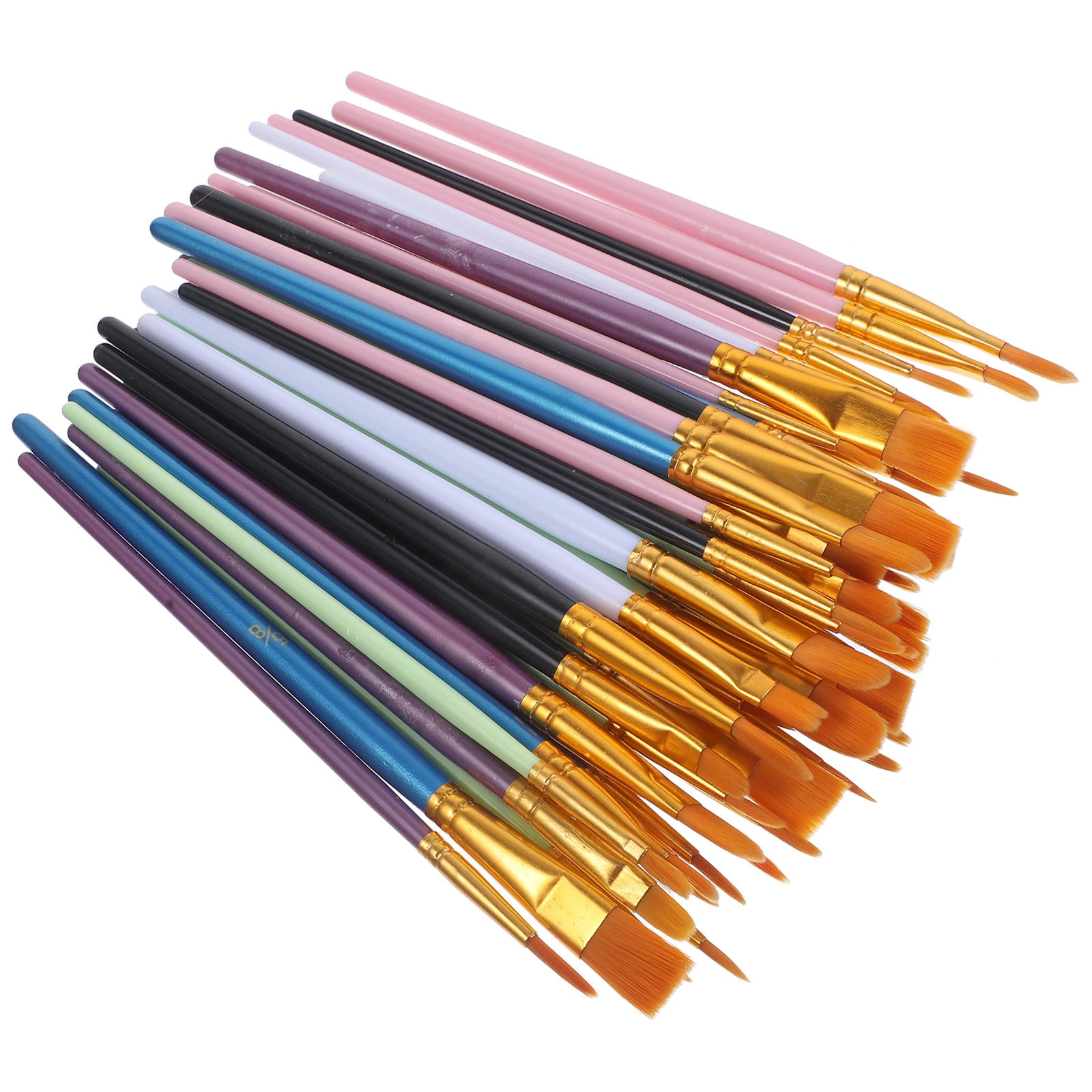 WHAMVOX 60 Pcs Painting Brush Flat Tip Paintbrush Art Student Child ...