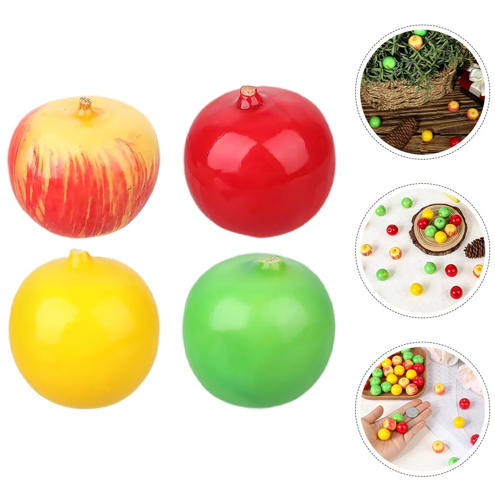 WHAMVOX 60pcs Mini Artificial Apples Tiny Lifelike Apples Dollhouse ...