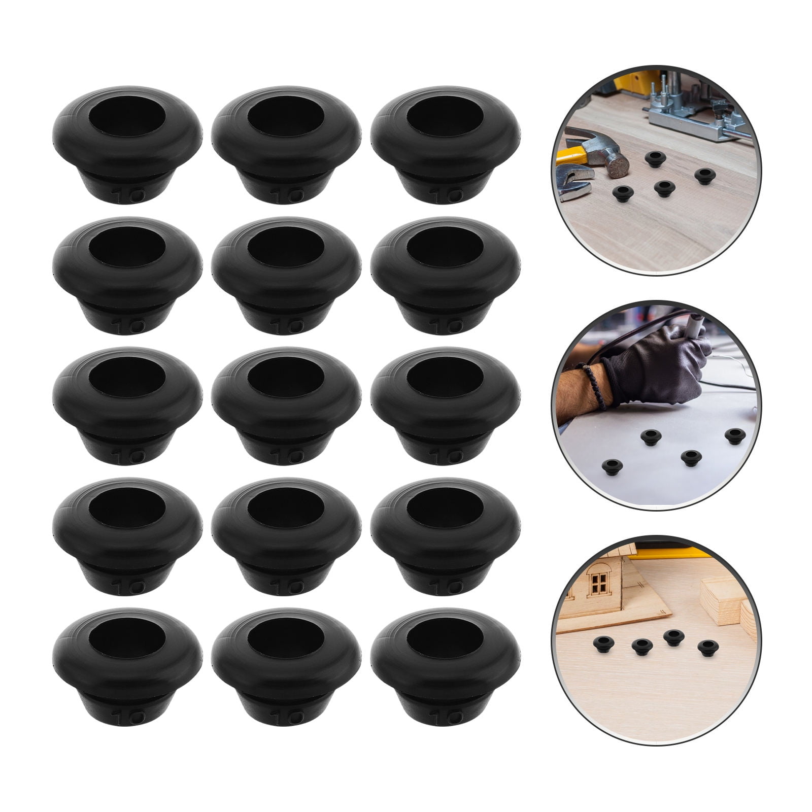 WHAMVOX 60pcs Rubber Fire Wall Grommets Electrical Wire Gaskets Ring ...