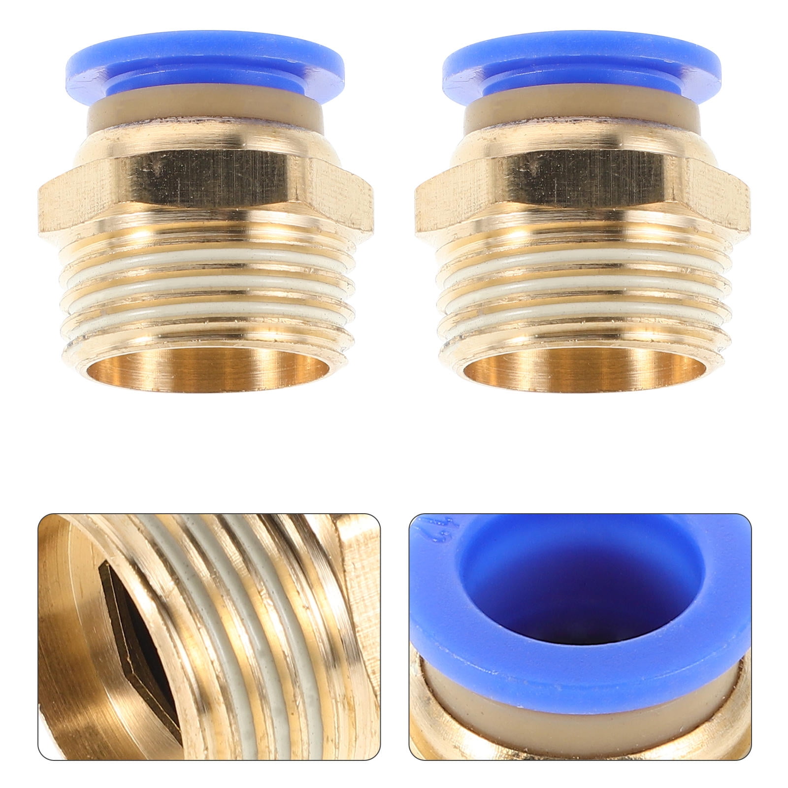 WHAMVOX 6PCS Pneumatic Quick Connectors Copper Thread Straight Quick ...