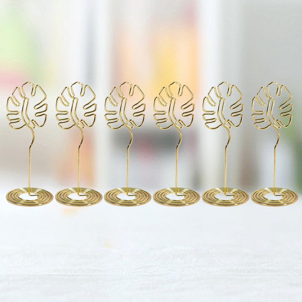 WHAMVOX 6Pcs Metal Menu Clip Golden for Desktop Stand and Office Memo ...